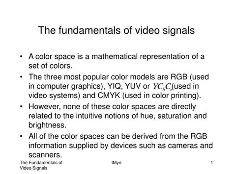 Ppt The Fundamentals Of Video Signals Powerpoint Presentation Free