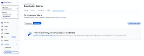 Service Access Tokens Rudderstack Docs