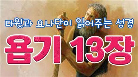 다윗과 요나단이 읽어 주는 성경 욥기 13장 Youtube