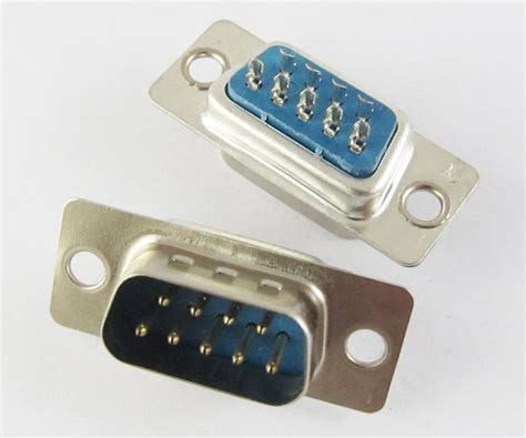 1pc 2 Rows Db9 D Sub 9pin Male Chassis Solder Serial Port Connector For