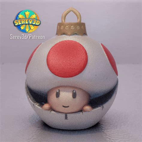 Stl File Toad Christmas Ornament 3d Print Stl And Multicolor 3mf File 🎄 3mf ・3d Printing