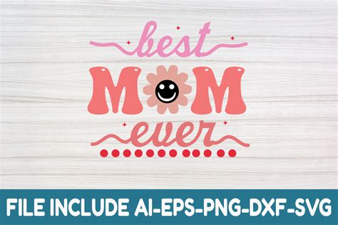 Best Mom Ever Mother Day Retro Svg Gráfico por Craft Home Creative