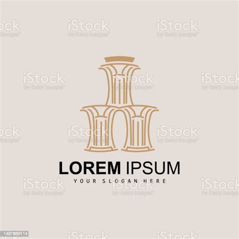 기둥 법률 디자인 건물 건설 기둥 벡터 제품 브랜드 일러스트레이션 아이콘 건설 산업에 대한 스톡 벡터 아트 및 기타 이미지