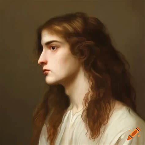 Portrait Of A Young Man With Long Hair In Pre Raphaelite Style On Craiyon