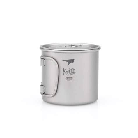 Keith铠斯折叠水杯便携户外杯子纯钛水杯可烧水野营钛杯单层杯虎窝淘