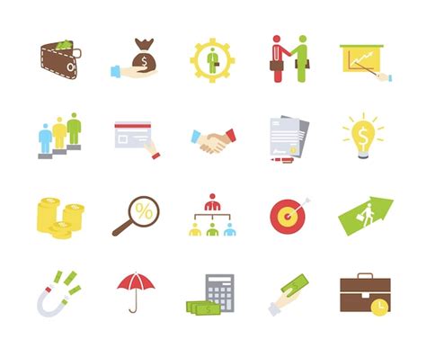 Negocio Iconos Conjunto Vector Premium