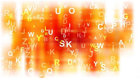 Abstract Orange And White Random Alphabet Letters Background Graphic