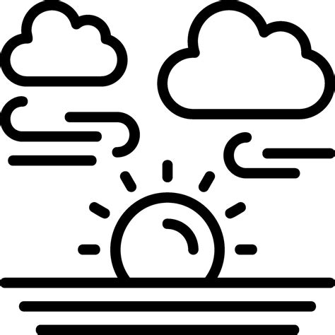 Dusk Outline Style Icon 57069580 Vector Art At Vecteezy
