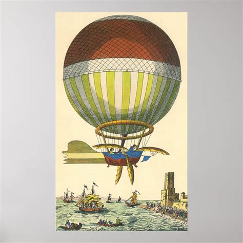 Vintage Science Fiction Steampunk Hot Air Balloon Poster Zazzle