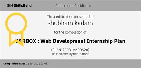 Shubham Kadam On Linkedin Csrbox Web Development Internship Plan