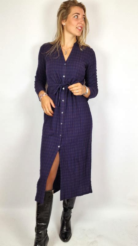 Blauwe Nice Things Crinkle Dress Nice Things Bij Kekke Jurkjes
