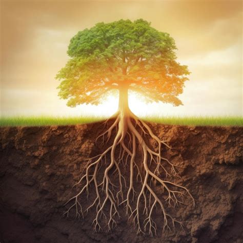 Premium AI Image Complex Root System Of A Tree Deep Underground Soil
