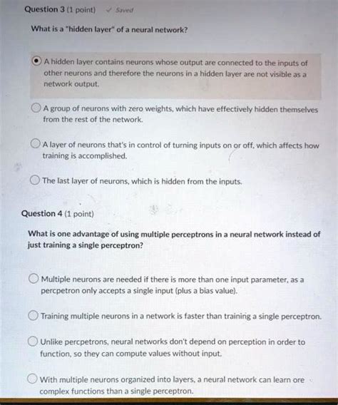 Solved Question Related To Neural Network Question 31 What Is A