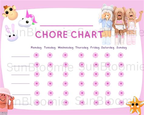 Roblox Reward Chart Roblox Behavior Chart Roblox Png Roblox Svg Roblox Sublimation Daily Chore
