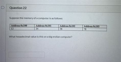 Solved D Question 22 Suppose The Memory Of A Computer Is As