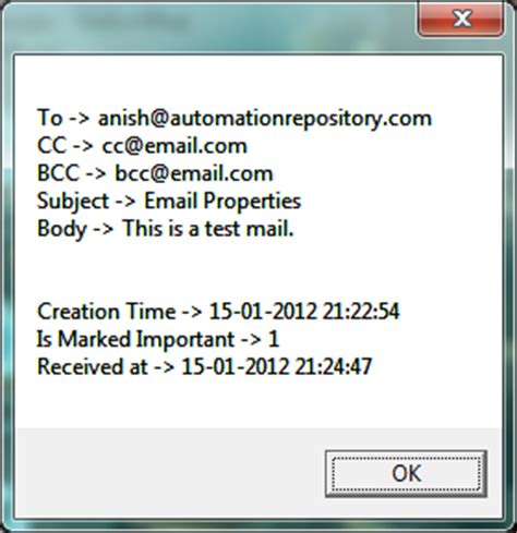 Part 5 Automating Outlook Using QTP Emails In Outlook XX XX