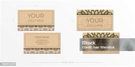 고급스러운 장식품이 있는 베이지 색의 명함 디자인 텍스트 및 추상 패턴에 대한 장소가 있는 명함을 벡터로 연결합니다 0명에 대한 스톡 벡터 아트 및 기타 이미지 Istock