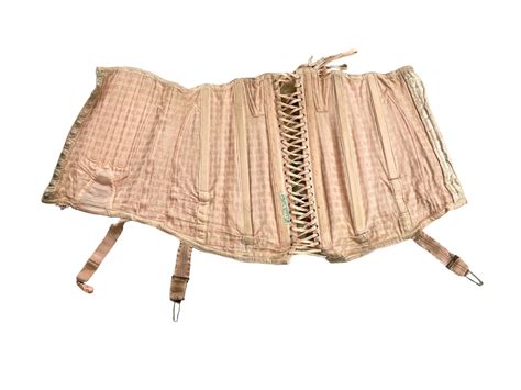 Vintage French Corset Pink Waist Suspender Belt Burlesque Female