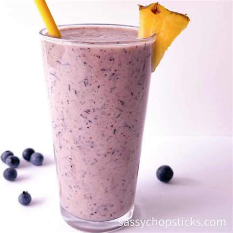 The Best Blueberry Pineapple Smoothie With Kale Sassy Chopsticks
