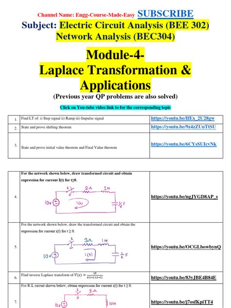 eca bee 302 and na bec304 module 4 laplace transform pdf electrical
