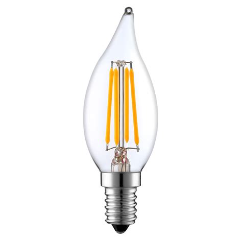 E14 3 Staps Dimbare Led Filament Kaarslamp Helder Glas 55w 2700k