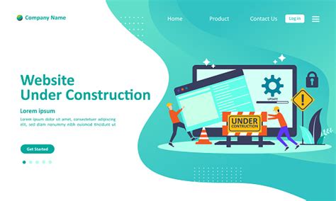 Website Is Under Construction Concept A Team Fixing Web System Updating
