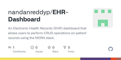 Github Nandanreddyp Ehr Dashboard An Electronic Health Records Ehr