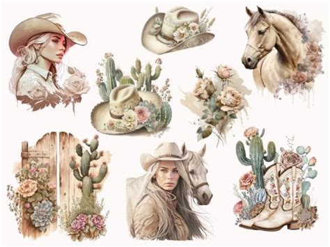 Vintage Cowgirl Clipart Free