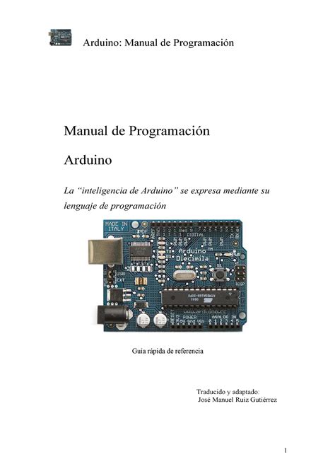 Programación Arduino Arduino Manual De Programación Manual De