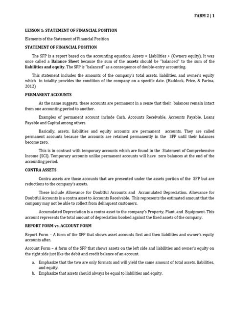 Lesson 1 Fabm 2 Pdf Balance Sheet Debits And Credits