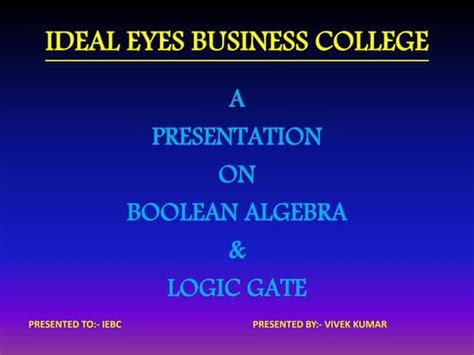 Logic Gates Presentation Ppt
