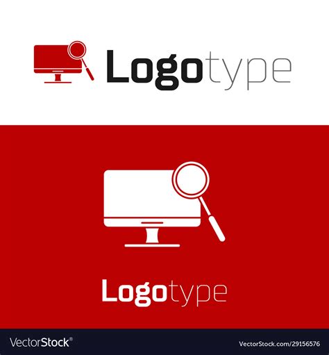 Red Computer Monitor Diagnostics Icon Isolated Vector Image