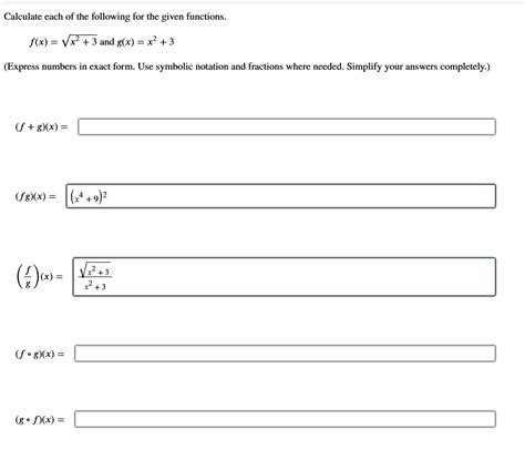 solved calculate each of the following for the given