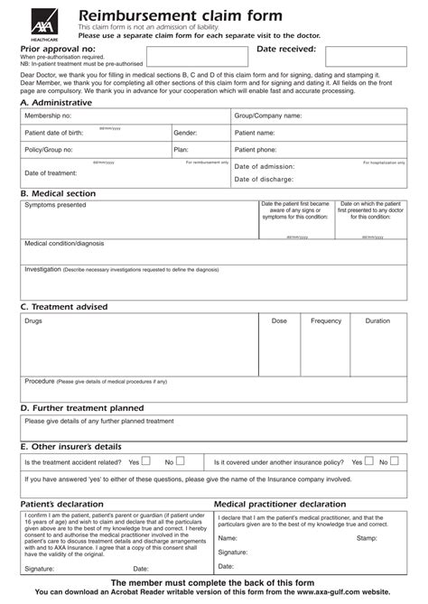 Free Sample Request For Reimbursement Forms In Ms Word Pdf Excel