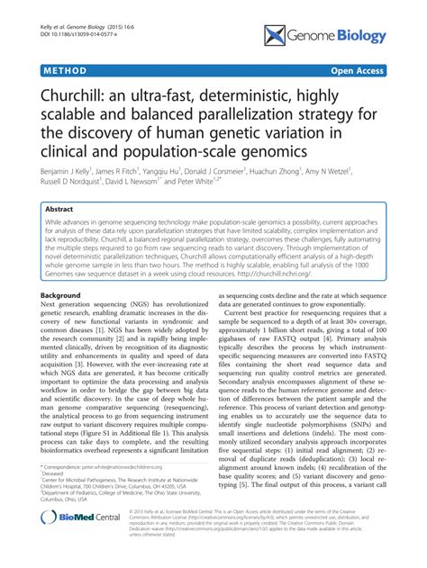 Pdf Churchill An Ultra Fast Deterministic Highly Scalable And