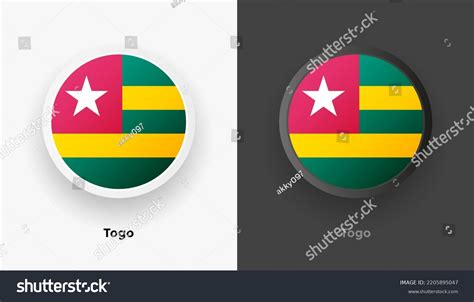 Set Two Togo Flag Buttons Black Stock Vector Royalty Free 2205895047