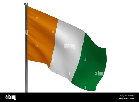 Cote D Ivoire Ivory Coast Flag On Pole Metal Flagpole National Flag