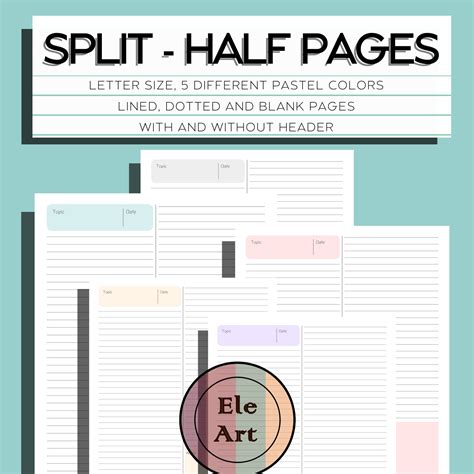 Split Half Notes Method Paper Pages Babe Planner College Babe Template Printable