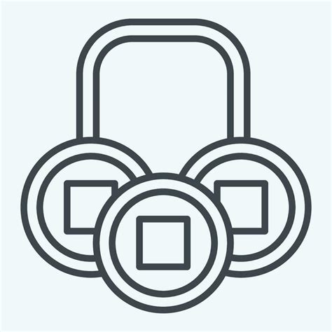 Icon Coins Related To Chinese New Year Symbol Line Style Simple