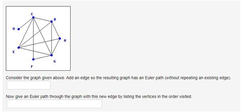 Solved Consider The Graph Given Above Add An Edge So The Chegg
