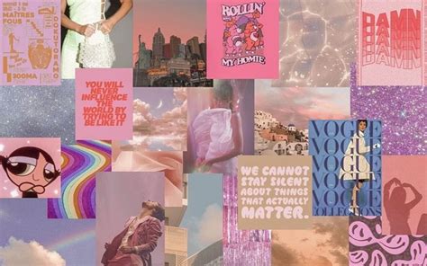 Jen Collage Wallpaper Notebook Pink Wallpaper Wall Collage