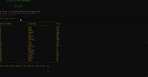 Video Faris Ahmed On Linkedin Output Of My First Semester Project Of Super Market Billing