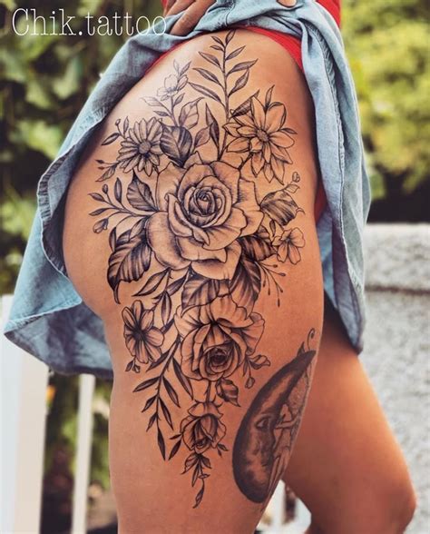 Side Thigh Tattoos For Females