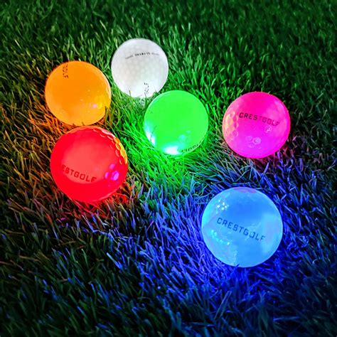 6pcs Glow In The Dark Light Up Luminous Led Golf Balls 4 Built In