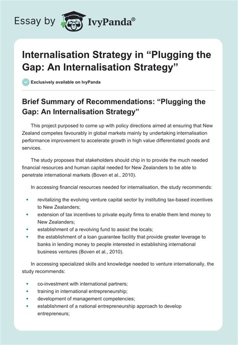 New Zealand Internalisation Strategy And Knowledge Based Economy