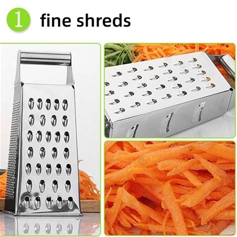 Stainless Steel Four Sided Grater Cheese Vegetable Fruit Potato Cutter