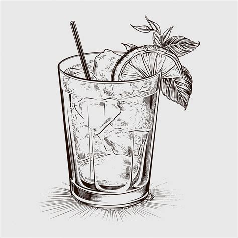 Premium Vector Mai Tai Cocktail Drink Vector Illustration Drawn