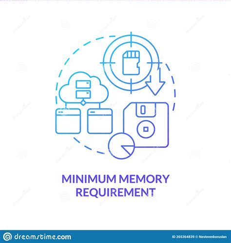 Minimum Memory Requirement Blue Gradient Concept Icon Stock