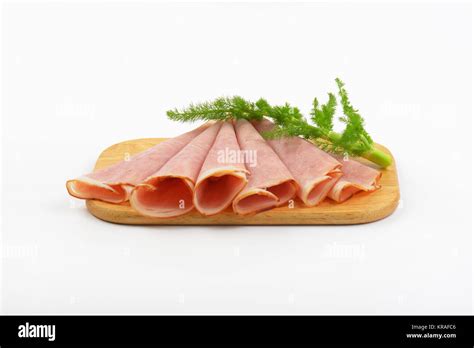 Thin Ham Slices Stock Photo Alamy