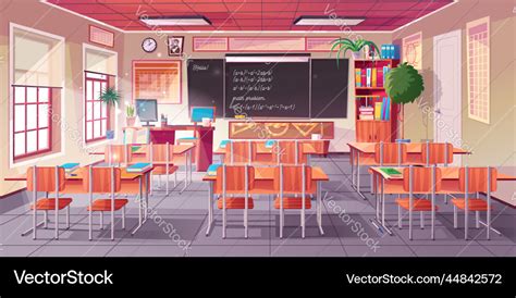 Empty Classroom For Math Learning Interior Vector Image